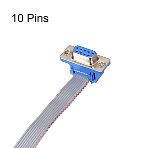 Tool parts IDC Wire Flat Ribbon Cable DB9 Female To FC-10 Female Connector 20cm Length