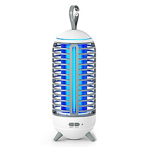 stafi Bug Zapper Outdoor Wireless Mosquito Zapper Indoor Portable Camping Bug Zapper 2500mAh Electric Trap Ideal for Fly Traps (White)