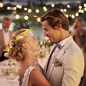 7 Pcs LED Flower Crown Headband, Light Up Flower Headbands for Women, Garlands Glowing Floral Wreath Crowns for Wedding Beach Party Birthday Cosplay (Diameter 19CM/7.4Inch)