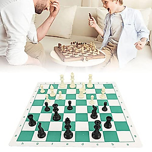 Portable Chess Checkers Set, 2 in 1 Travel Board Games Folding Roll Up Board Travel Chess Checkers Games Set with Zipper Storage Bag Beginner Chess Set for Kids and Adults