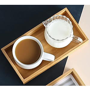 Bamboo Tray, Bathroom Vanity Tray, Wood Counter Tray, Natural Wooden Basket Tray Organizer for Bathroom/Kitchen Countertop, Set of 3