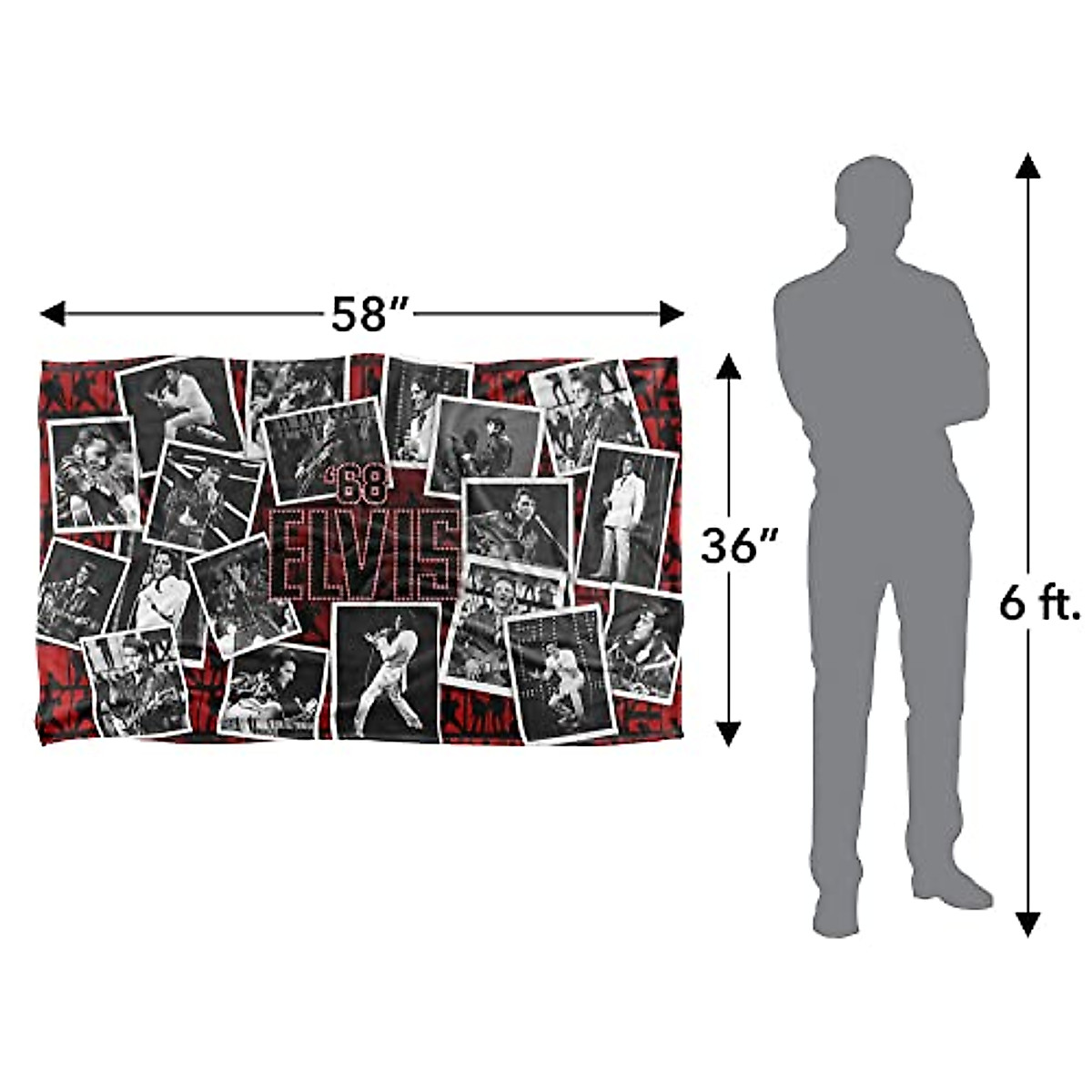 Elvis Presley Comeback to 68 Officially Licensed Silky Touch Super Soft Throw Blanket 36" x 58"