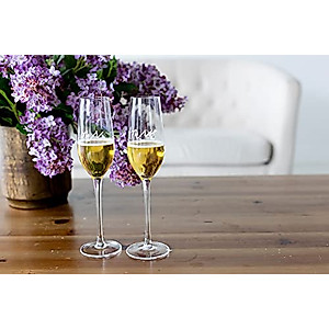 Pearhead Mr. & Mrs. Champagne Flute Set, Wedding Toasting Glasses, Wedding Champagne Glasses, His and Hers Wedding Day Glasses, Wedding or Bridal Shower Gift Idea