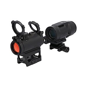 Sig Sauer Romeo-MSR Black Compact Red Dot Sight and Juliet3 Micro Ultra-Compact Lightweight Waterproof Magnifier Combo Kit (SORJ72001)