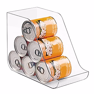 mDesign Plastic Kitchen Storage Organizer Container Bins for Pantry, Fridge, Freezer Organization - Holds Canned Food, Soup Can, Soda Water Bottle - Ligne Collection - Clear