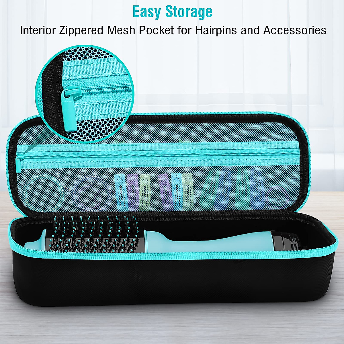 APOKE Travel Case for Revlon One Step Hair Dryer Brush Original 1.0 & PLUS 2.0, Portable Lightweight Hard Carrying Case Storage Bag for All Brand Hot Tools Volumizer Hot Air Brush