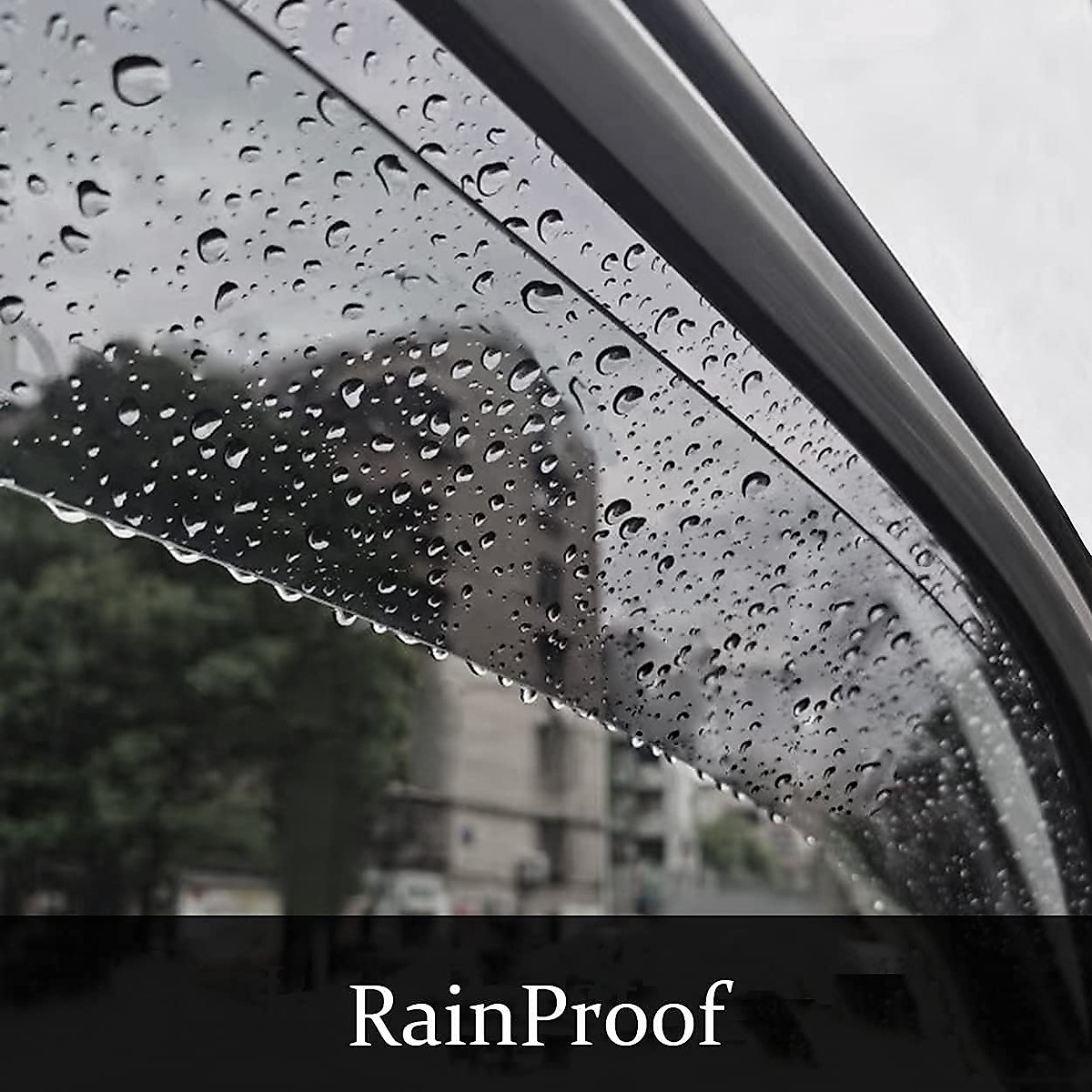 Puermto 94550 Side Window Visor Wind Deflector, 4pcs Out-Channel Rain Guards Set fit for 2006 Lincoln Zephyr&2007-2012 Lincoln MKZ& 2006-2012 Ford Fusion&2006-2011 Mercury Milan