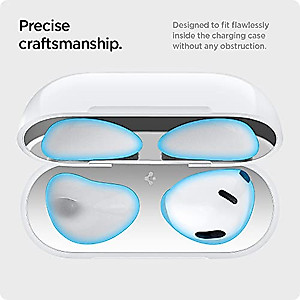 Spigen Shine Shield Designed for Airpods 3rd Generation (2021) Anti Dust Sticker for Airpods 3 Dust Guard - Metallic Silver