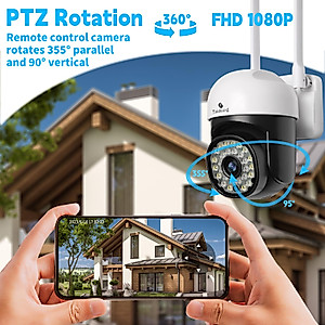 Taishixing Outdoor Security Camera 2PCS, 2.4G/5G WiFi HD Dome Surveillance Camera with Motion Detection, Alarm, Two-Way Audio, Full Color Night Vision, IP66 Waterproof, Free Cloud Storage