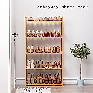 IOTXY Adjustable Multifunctional Shelving Unit - Small 4-Tier Bamboo Freestanding Shelf, Bathroom Towel Storage Shelves, Kitchen Organizer, Living Room Open Bookshelf, Entryway Shoe Rack, Light Green