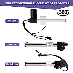 Kroshine Power Recliner Motor Replacement with Cord Model ML8-206A Linear Actuator for Sofa Lift Chair Couch Massage Seat Bed, Aluminum