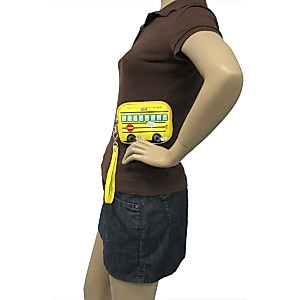 Yellow School Bus Canvas Wristlet One Size