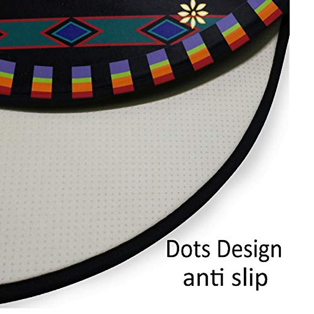 Skull Music Band Round Area Rug Soft Non Skid Easy Clean 3ft Area Carpet Day of The Dead Circle Floor Mat for Living Room Kitchen Bathroom