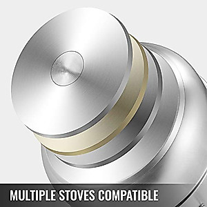 VEVOR 5-Tier Stainless Steel Food Steamer, 11'' Steaming Cookware Saucepot Transparent Tempered Glass Lid, Work with Gas, Electric, Induction Oven, Grill Stove Top, Dishwasher Safe