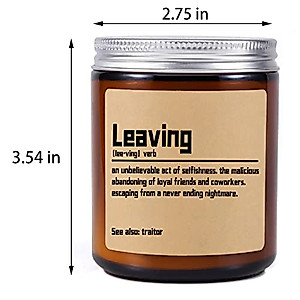 Lavender Scented Candles - Naughty Coworker Leaving Gifts for Women and Men, Farewell Goodbye Gifts for Coworkers, Funny Going Away Gifts for Coworker New Job Promotion, Leaving Definition Candle