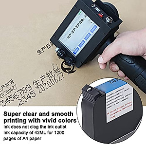 Fafeicy AT02 42ML Handheld Inkjet Printer Cartridge, Quick Dry 25.4mm Black Coding Cartridge, for Printing on Absorbent and Non Absorbent Materials