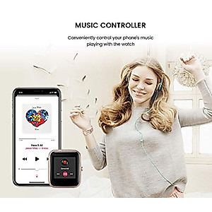 Fitness Tracker Smart Watch for Android Phones and iOS Phones Step Tracker Heart Rate Monitor, IP68 Waterproof Fitness Watch Sleep Monitoring, Calorie Counter, Pedometer Smartwatch for Women