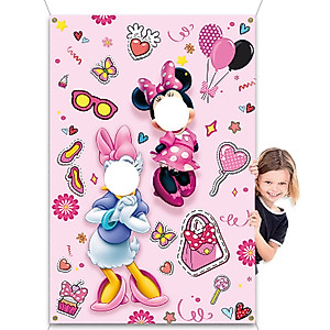 Cartoon Mouse Face in Hole Photo Banner Backdrop Mouse Theme Birthday Party Decorations Kids Baby Shower Birthday Party Funny Games Supplies Mouse Backdrop Photography Props