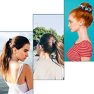 Whaline 12Pcs Blue Gray Theme Hair Scrunchies Velvet Elastics Scrunchy Bobbles Soft Hair Bands Hair Ties Hair Accessories for Girls, Women