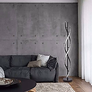 JUTIFAN LED Spiral Floor Lamps for Living Room with Remote, 35W Dimmable Standing Lamp for Living Room, 54" LED Modern Spiral Floor Lamp, 3 Adjustable Color Corner Modern Reading lamp for Bedroom