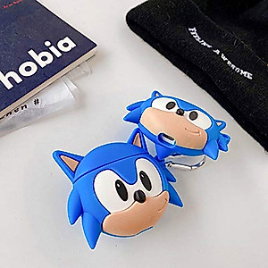 Funny 3D Cartoon Characters Silicone Design, Soft Leather Carabiner Protective Cover, Suitable for Fashionable Girls Children Teen Boys Airpods 1/2 case