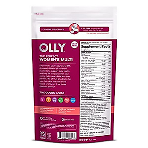 OLLY Women's Multivitamin Gummy, Vitamins A, D, C, E, Biotin, Folic Acid, Berry Flavor, 60-Day Supply - 120 Count