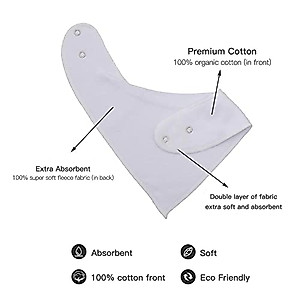 LNGLAT 3-Pack Baby Bandana Drool Bibs for Boys and Girls with Adjustable Snaps, Organic Cotton Soft and Absorbent Newborn bibs, Toddler Baby Baseball Pattern Bibs for Drooling and Teething