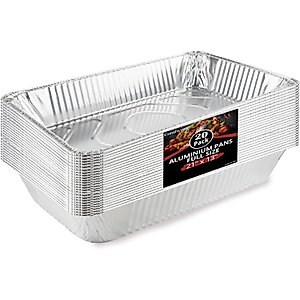 COMFICOVE Aluminum Pans Disposable (20 Pack), 21x13 Pans for, Prepping, Roasting, Food, Storing, Heating, Cooking, Chafers, Catering, BBQ Grilling, Sturdy Baking Pan Trays
