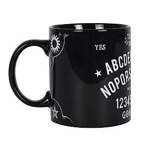 Mug - Ceramic Tea/Coffee - Talking/Ouija Board Mug - Black Gothic Wicca Witchcraft Design - Spirit Board