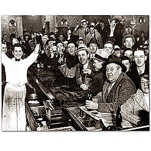 The Night Prohibition Ended - Vintage Speakeasy Decor Wall Art - 11x14 Unframed Art Speakeasy Prohibition Decor Vintage Art Print - Makes a Great Man Cave and Home Bar Decor Poster Under $15
