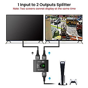 HDMI 2.1 Switch 8K HDMI Switcher Splitter, 4K 120Hz Aluminum Bi-Directional HDMI Switch 2 in 1 Out or 1 in 2 Out HDR Ultra HD 48Gbps 8K@60Hz, for PS5, Xbox Series X, Roku, Apple TV, Samsung TV LG TV