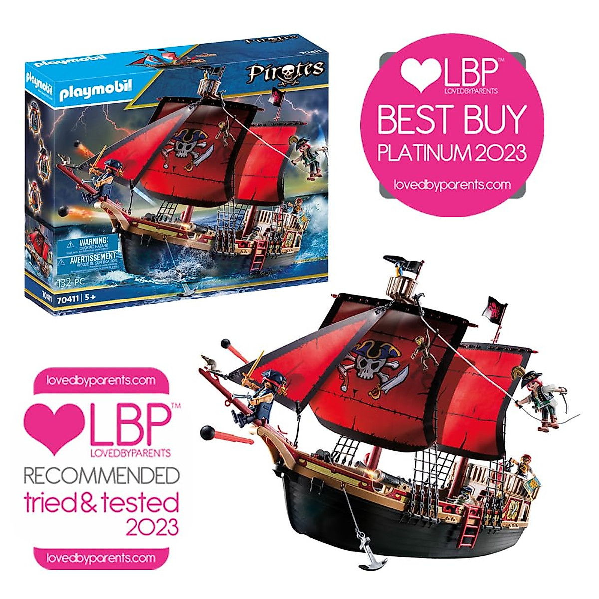 Playmobil 70411 Pirates Large Floating Pirate Ship with Cannon