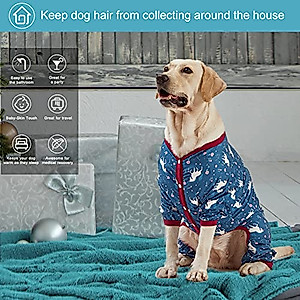 LovinPet Large Dog Pet Shirt - Undershirt for Dog Coats, Anti Licking, Pet Anxiety Relief Onesie, Floral Pony Navy Print, Large Breed Dog Clothes, Large Dog Jammies, Pet PJ's/Large