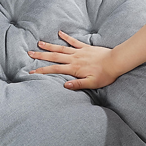 HOMBYS Porch Swing Cushions 3 Seater, Waterproof Replacement Cushions with Ties for Outdoor Swing Daybed, Outdoor Patio Garden Porch Lounger Furniture Swing Cushions