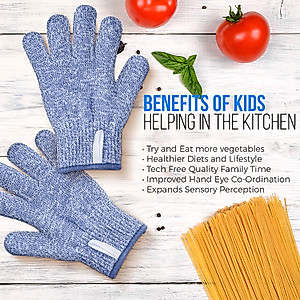 TruChef Kids Knife Set For Cooking and Kids Cut Resistant Gloves (Small) Bundle