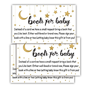 Books for Baby Shower Request Cards (50 Pack), Baby Shower Invitation Inserts.