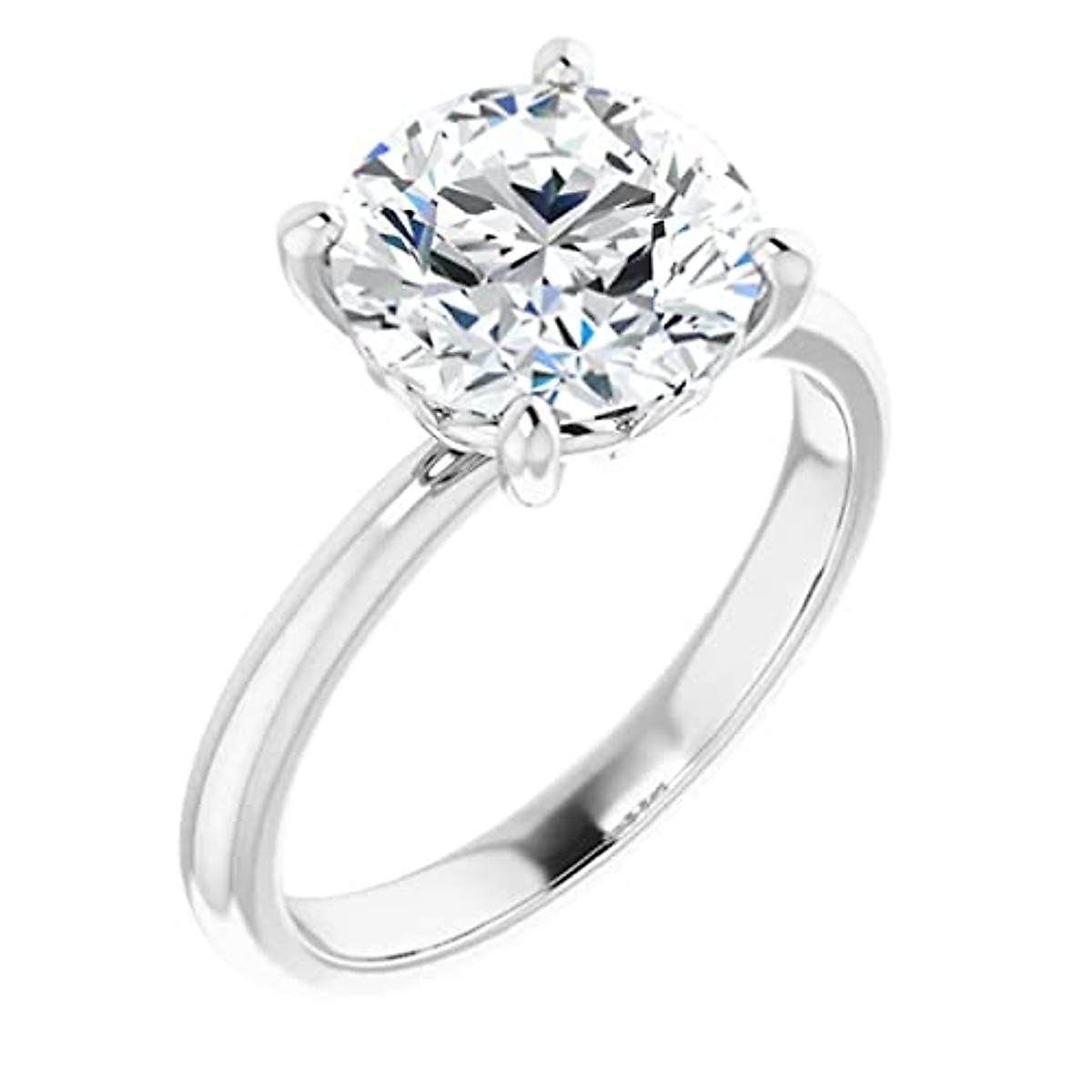925 Silver, 10K/14K/18K Solid Gold Moissanite Engagement Ring, 3.0 CT Round Cut Handmade Solitaire Ring, Diamond Wedding Ring for Women/Her Anniversary Proposes Gift, VVS1 Colorless