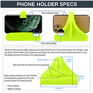 Phone Holder Made for PM5 Monitors of Concept 2 Rower, SkiErg and BikeErg - Silicone Smartphone Cradle Compatible with Concept 2 Rowing Machine. Ideal Rower Accessories