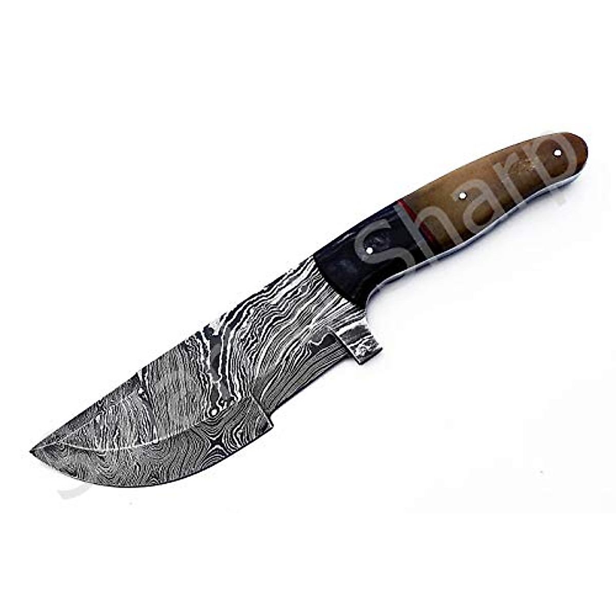 Smart & Sharp Custom Handmade Damascus Steel Hunting Knife/Tracker Knife AA-17133 (Colored Bone and Wood)