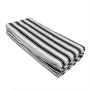 Nouvelle Legende Striped Basketweave Towels, Absorbent Cotton Tea Cloths for Dish and Kitchen, 19 by 29 Inches, 8 Pack
