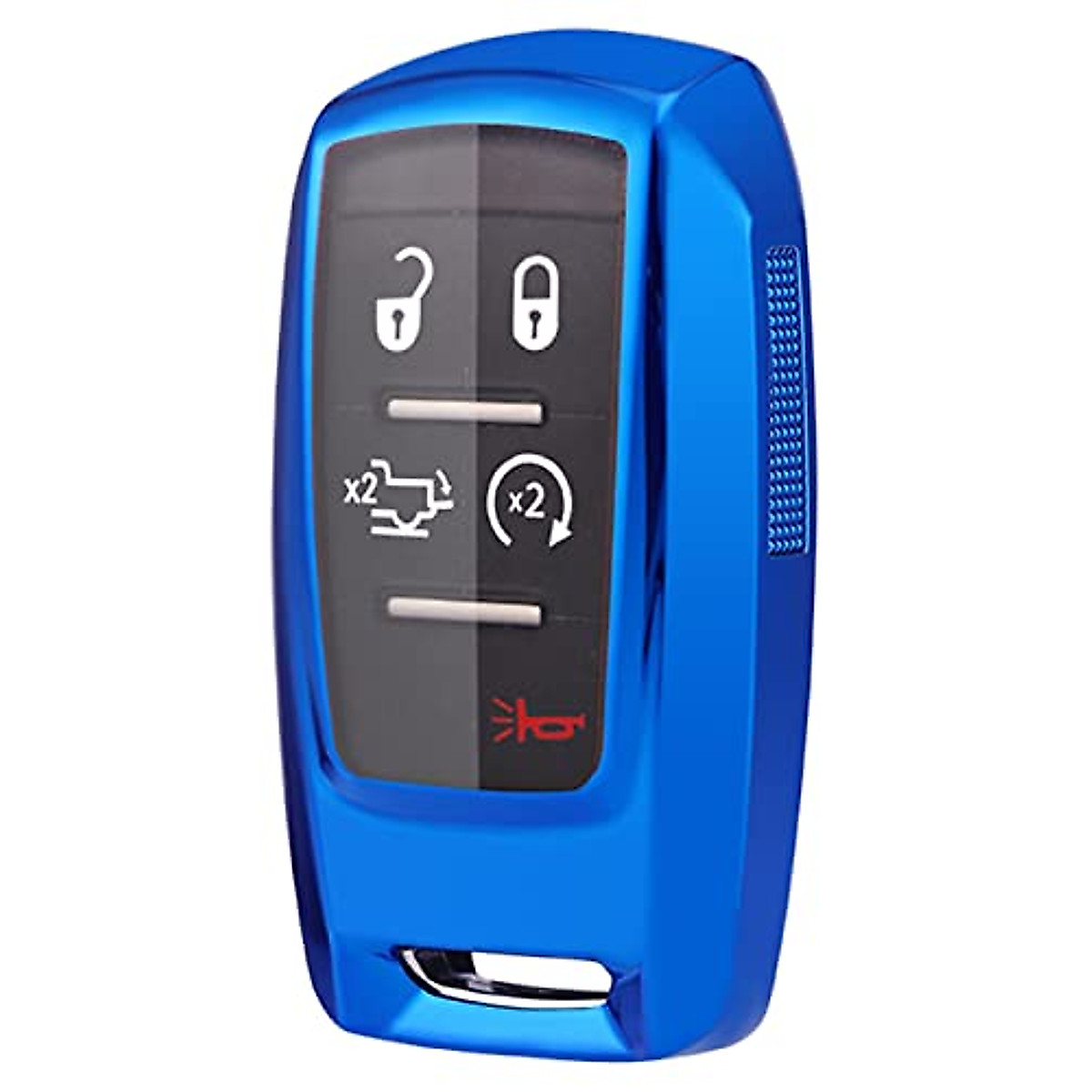 for Dodge TPU Protector Key Fob Cover Case fit for 2022 2021 2020 2019 Dodge 1500 5B Rubber Keyless Entry Key Fob OHT-4882056 (Blue)