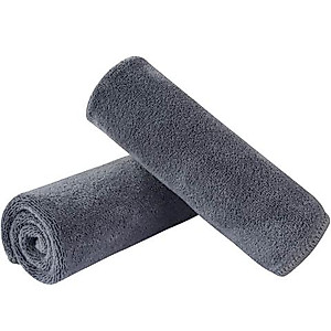BeautyClothCo Esthetician Towels for Facials - Pack of 2 Facial Towels - Mask Removing Face Wrap - Perfect for Spa, Salon, & at-Home Skincare - Super Soft Microfiber Face Towel Set - Grey