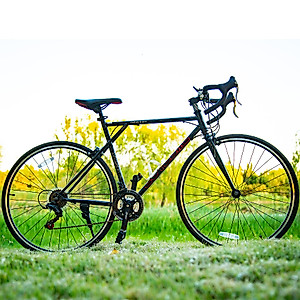 EUROBIKE XC560 Road Bike,21 Speed Street Bike for Men,54Cm Womens Road Bicycle,700C Racing Commuter Bike for Adults,Black