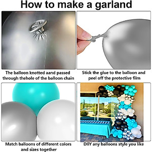 Teal Graduation Decorations 2024/Turquoise Black Graduation Party Decorations Teal Turquoise Black Balloons 45pcs/Teal Birthday Party Decorations for Women Teal Black Bridal Shower/Wedding