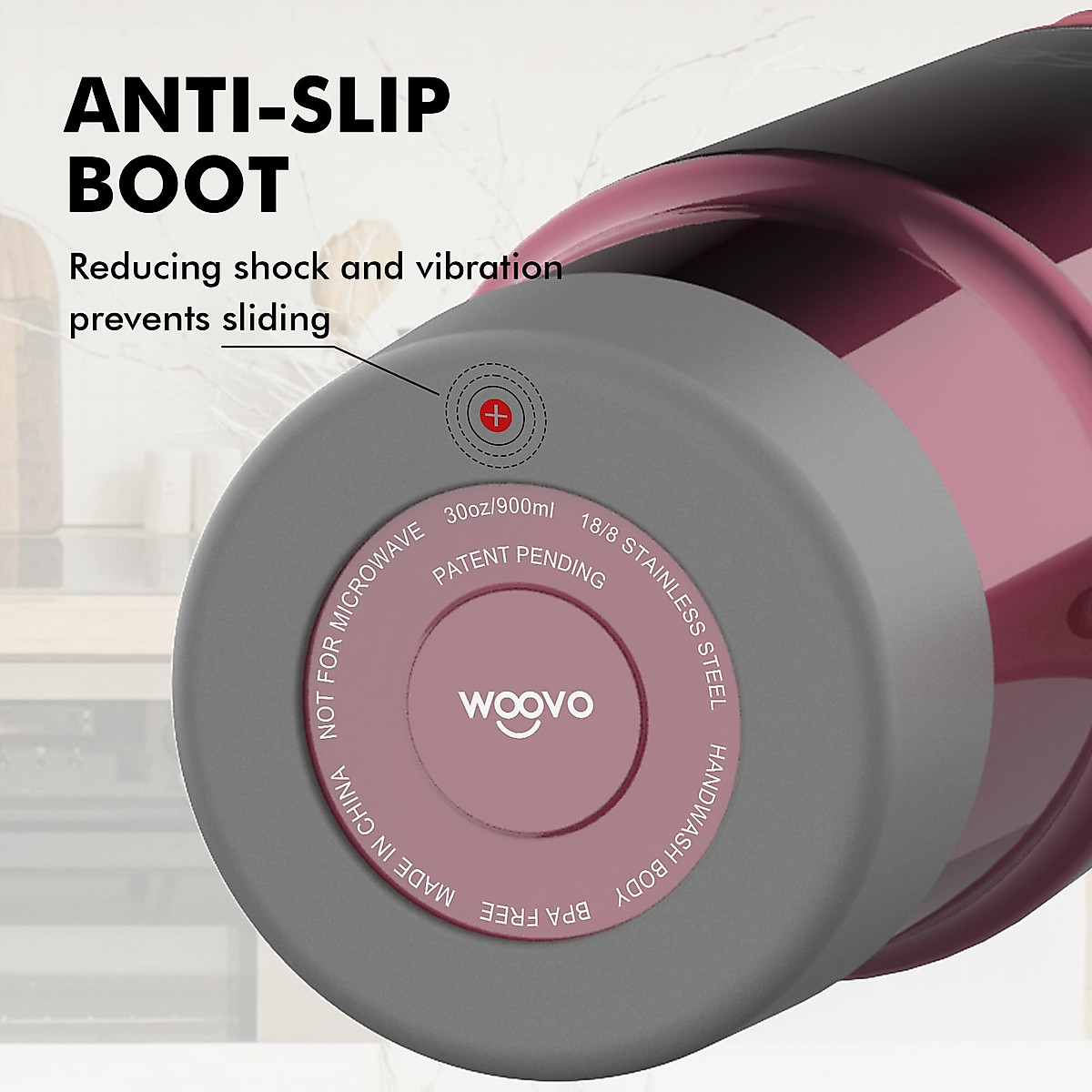 WOOVO 30oz Tumbler with Handle and Straw, Insulated Coffee Mug with Splash Proof Lid, BPA Free Reusable Double Wall Stainless Steel Water Cup, Keep Beverages Cold Hot for Hours, Gradient Red