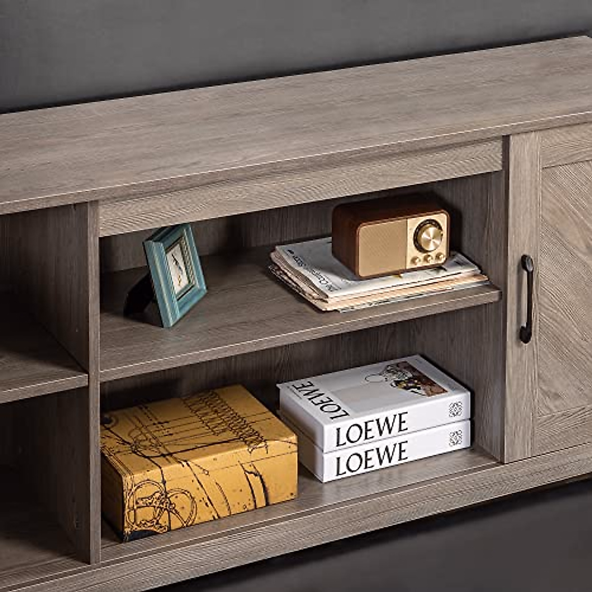 ZINUS Bennett TV Stand for TVs up to 65”, Farmhouse Style Entertainment Center, TV Stand with Storage, Living Room or Bedroom Furniture, Grey