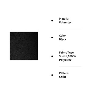 Microsuede Suede Fabric 58" Width (1 Yard, 36"x58") (Cut Separately by Prime) Black
