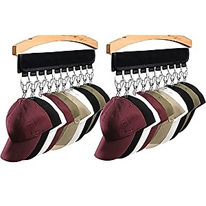 Yeefeoch Hat organizer for hanger - Baseball Cap Rack, Multifunctional coat rack-closet storage expert, Hat racks (2Pack)