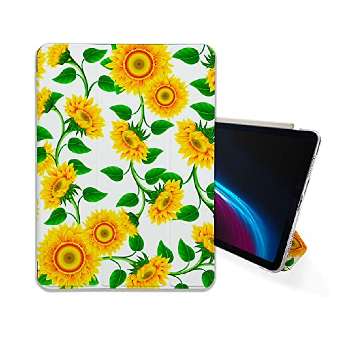 Cute Sunflower Yellow Flowers case Compatible with iPad Mini Air Pro 7.9 8.3 9.7 10.2 10.9 11 12.9 inch Pattern Cover New 2022 2021 Trifold Stand 3 4 5 6 7 8 9 Generation 535 (9.7" 5/6 gen)