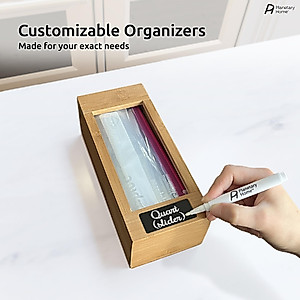 Planetary Home Baggie Organizers - Premium Charred Moso Bamboo Kitchen Wall & Drawer Customizable Baggie Organizers, For Slider, Freezer, & Storage Bags up to Gallon Size (4, 1 Large, 3 Medium)